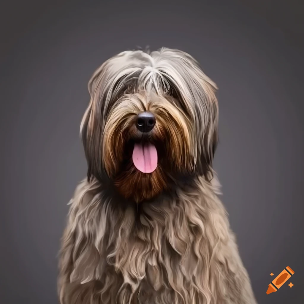 Briard dog sitting on Craiyon