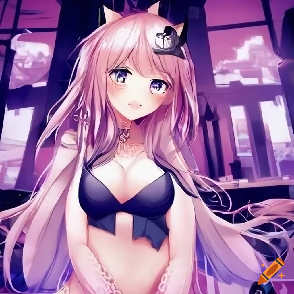 Cute neko girl on Craiyon