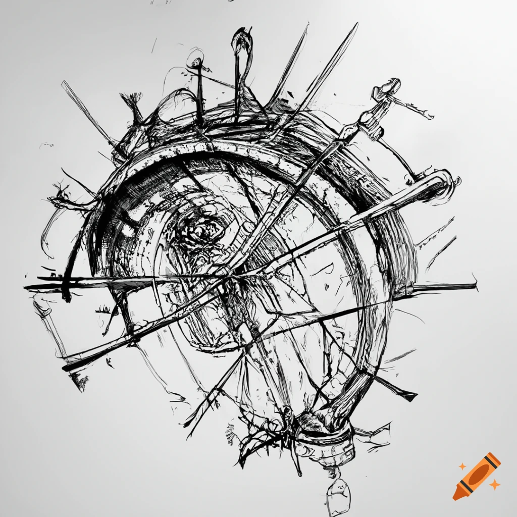 Flying machine inspired by da vinci in black ink drawing on Craiyon