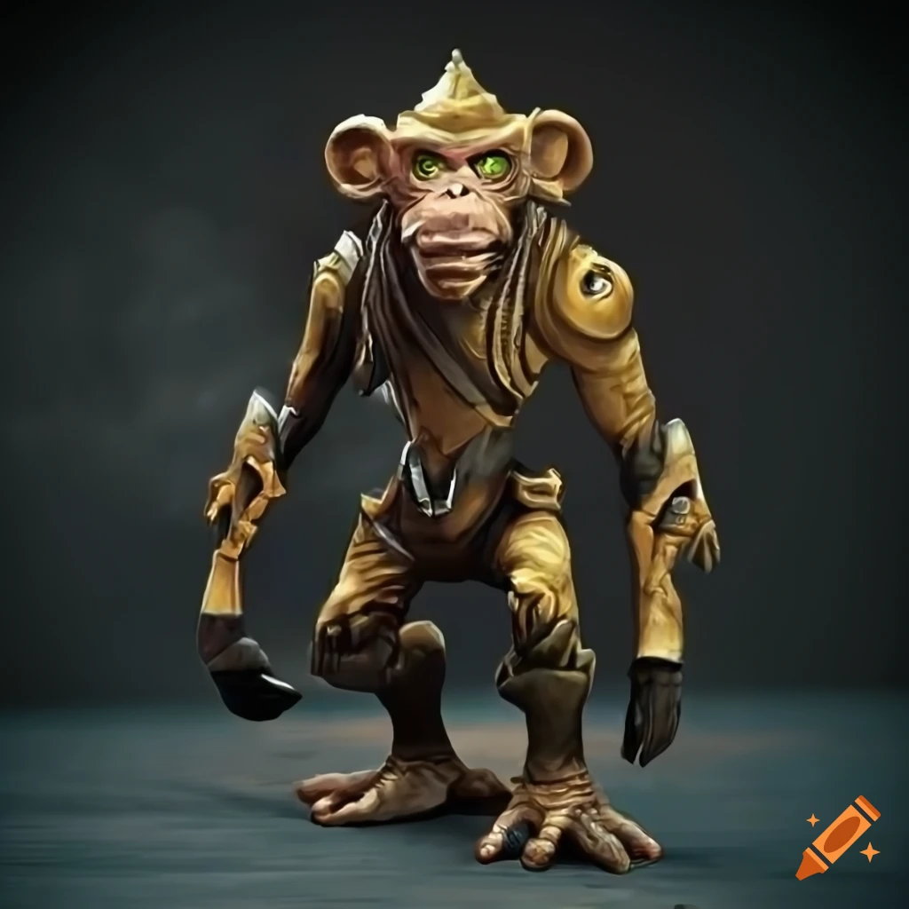 Warforged monkey on Craiyon
