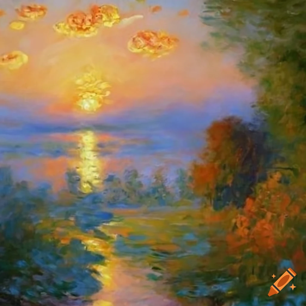 Cover art inspired by monet for an art and paintings podcast on Craiyon