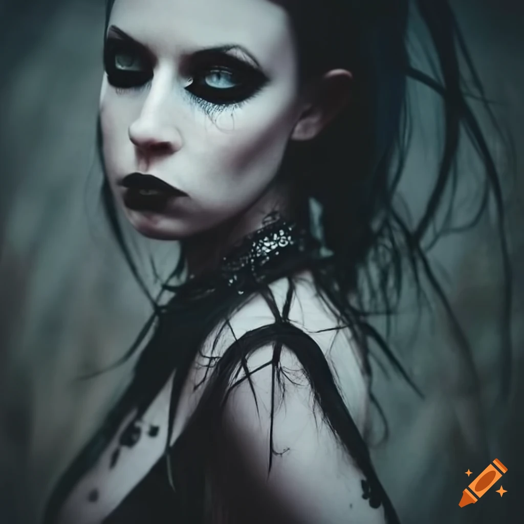 Dark alternative metal girl on Craiyon