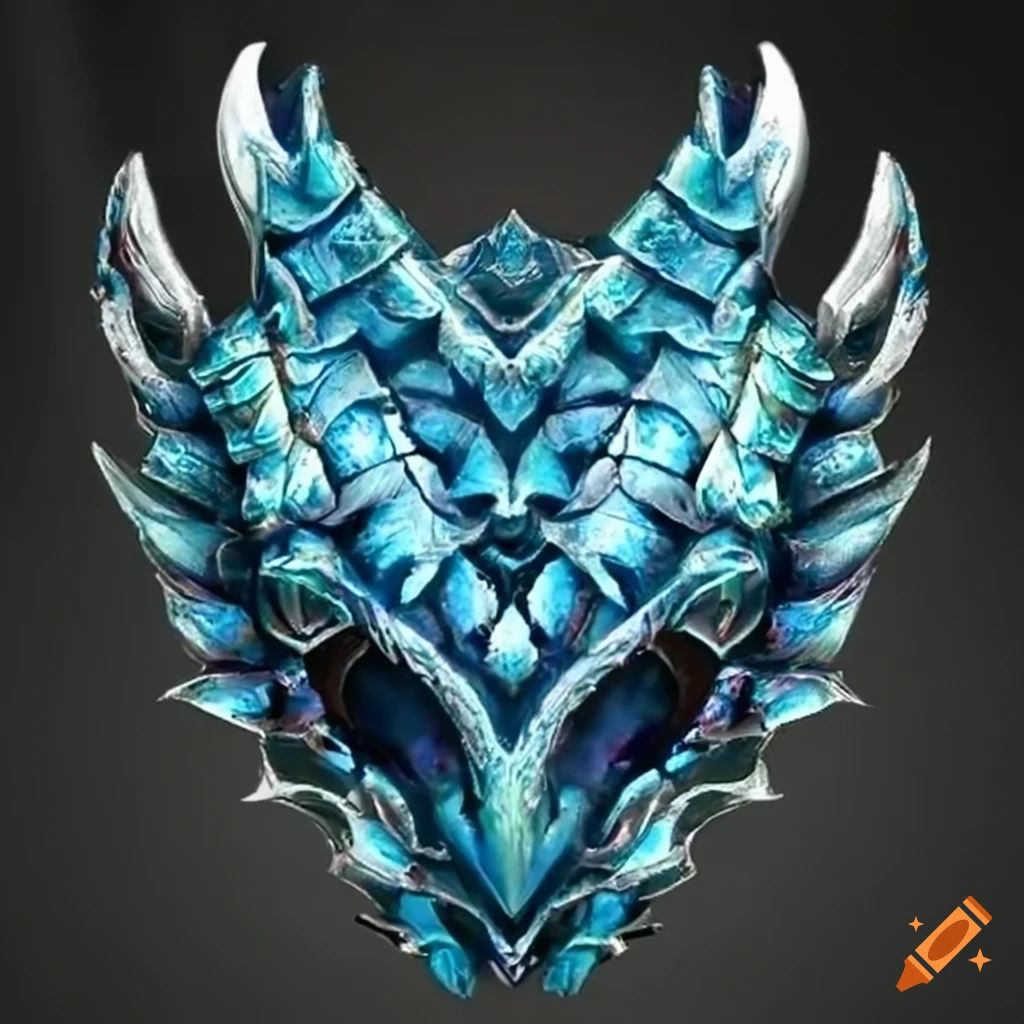 Adorned magic dragon scales armor from the front view on Craiyon