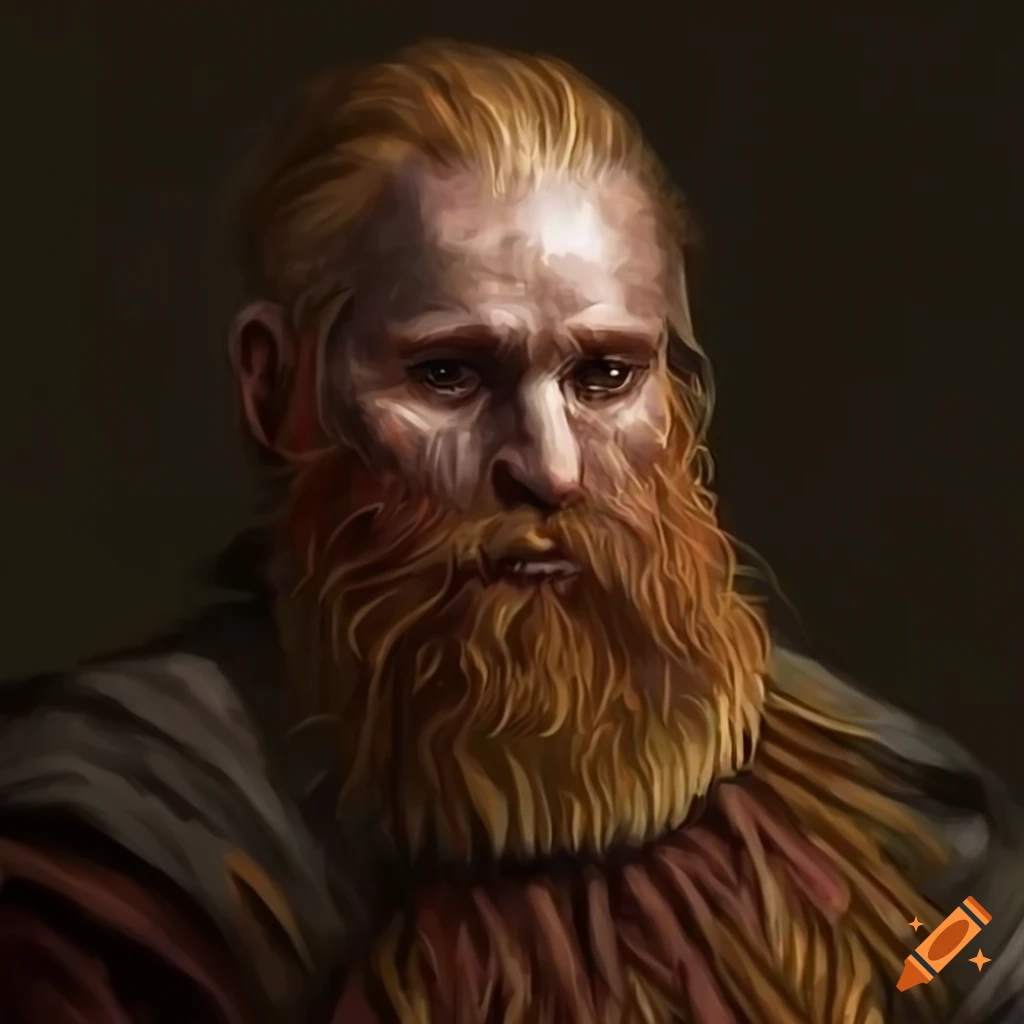 Realistic depiction of a bearded highland warrior from medieval times ...