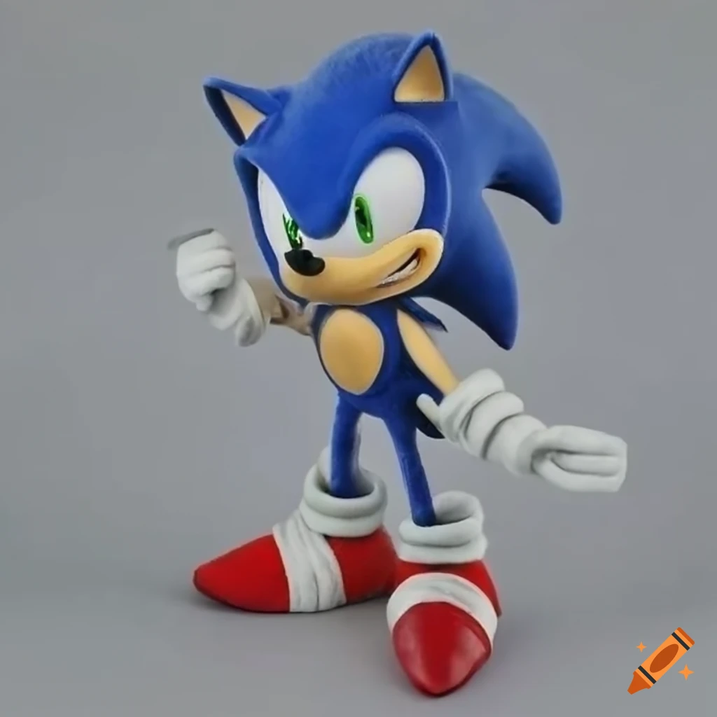 Sega mascot sonic the hedgehog in red shoes and blue attire on Craiyon