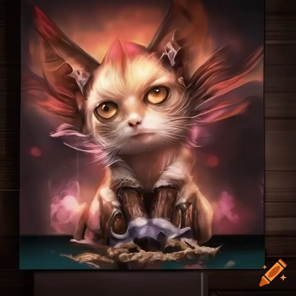 Mog from Final Fantasy on wrapped canvas on Craiyon