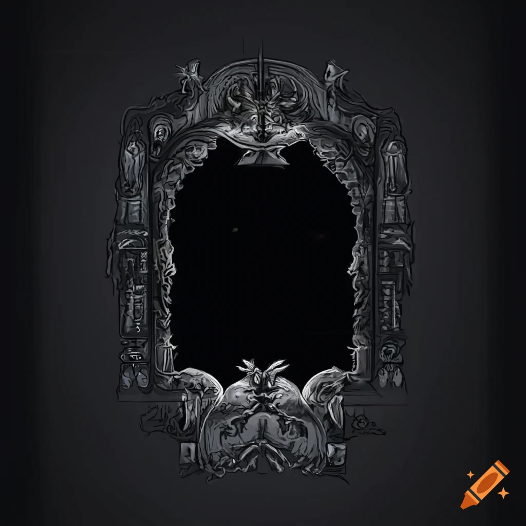 RPG UI border with simple dark pattern on Craiyon