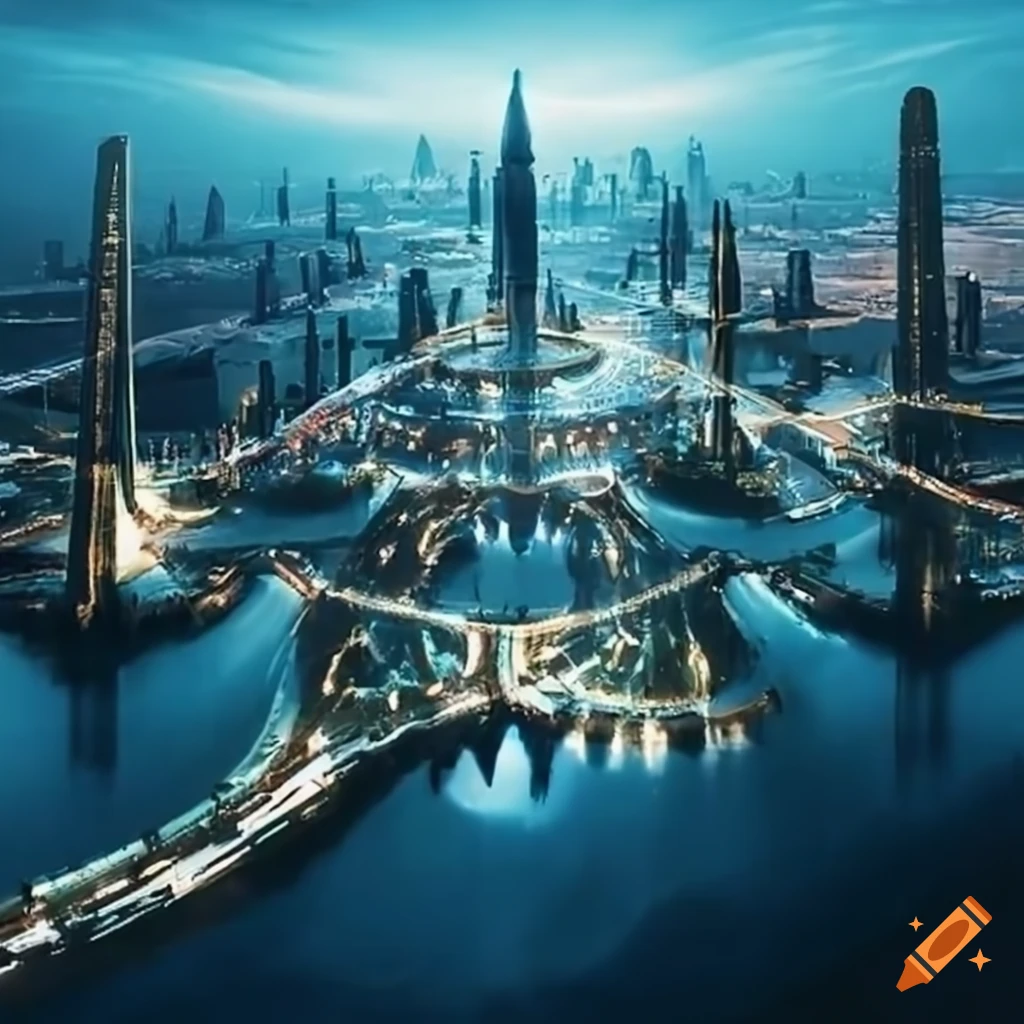 Future earth cities concept on Craiyon