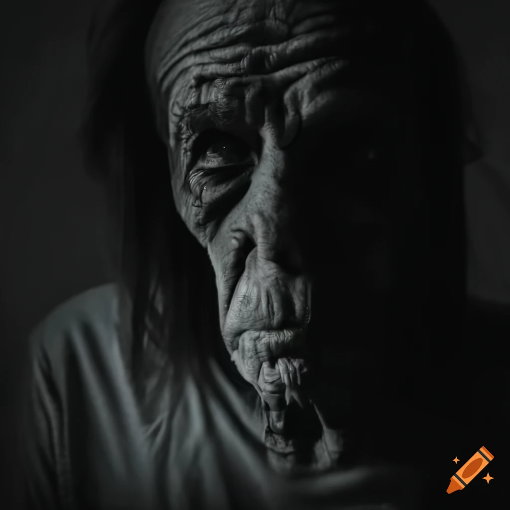 Man crying in a dark room on Craiyon