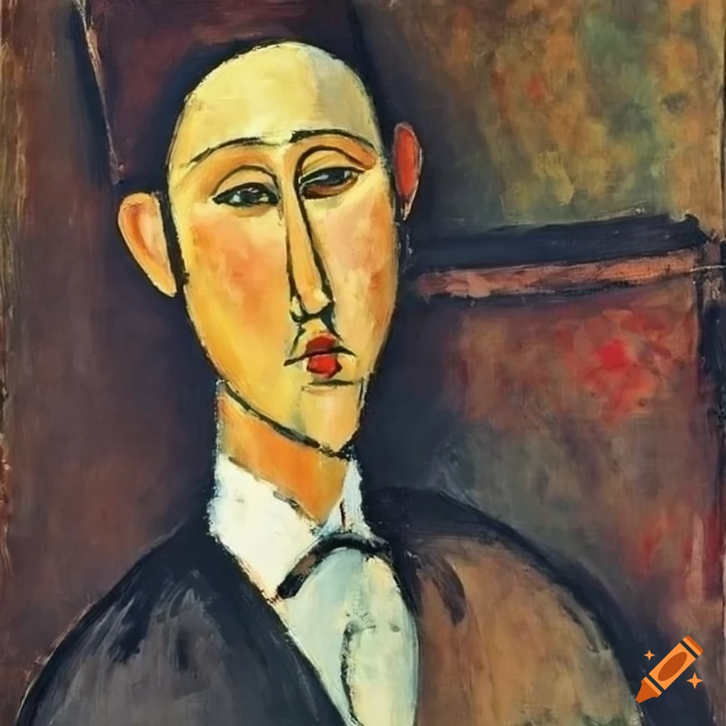Modigliani, manet, and picasso self-portrait paintings on Craiyon