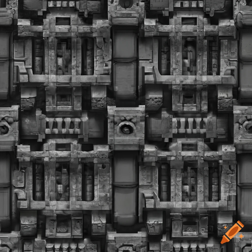 8k seamless 2d texture map mechanical hardsurface details grayscale on ...