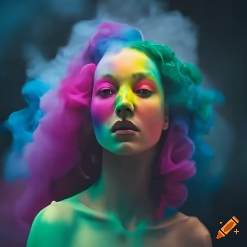 Colorful people in a smoky environment on Craiyon