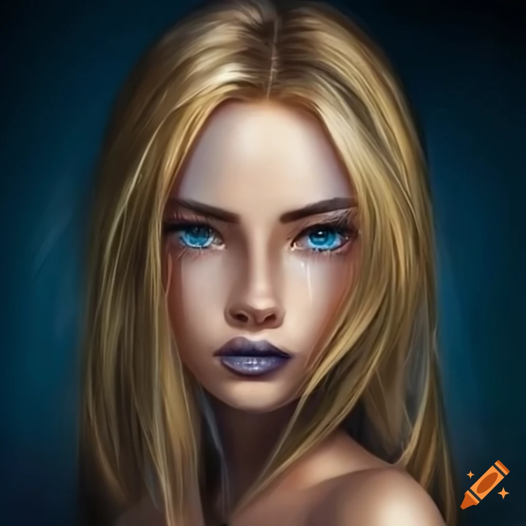 Blonde Girl With Blue Eyes On Craiyon