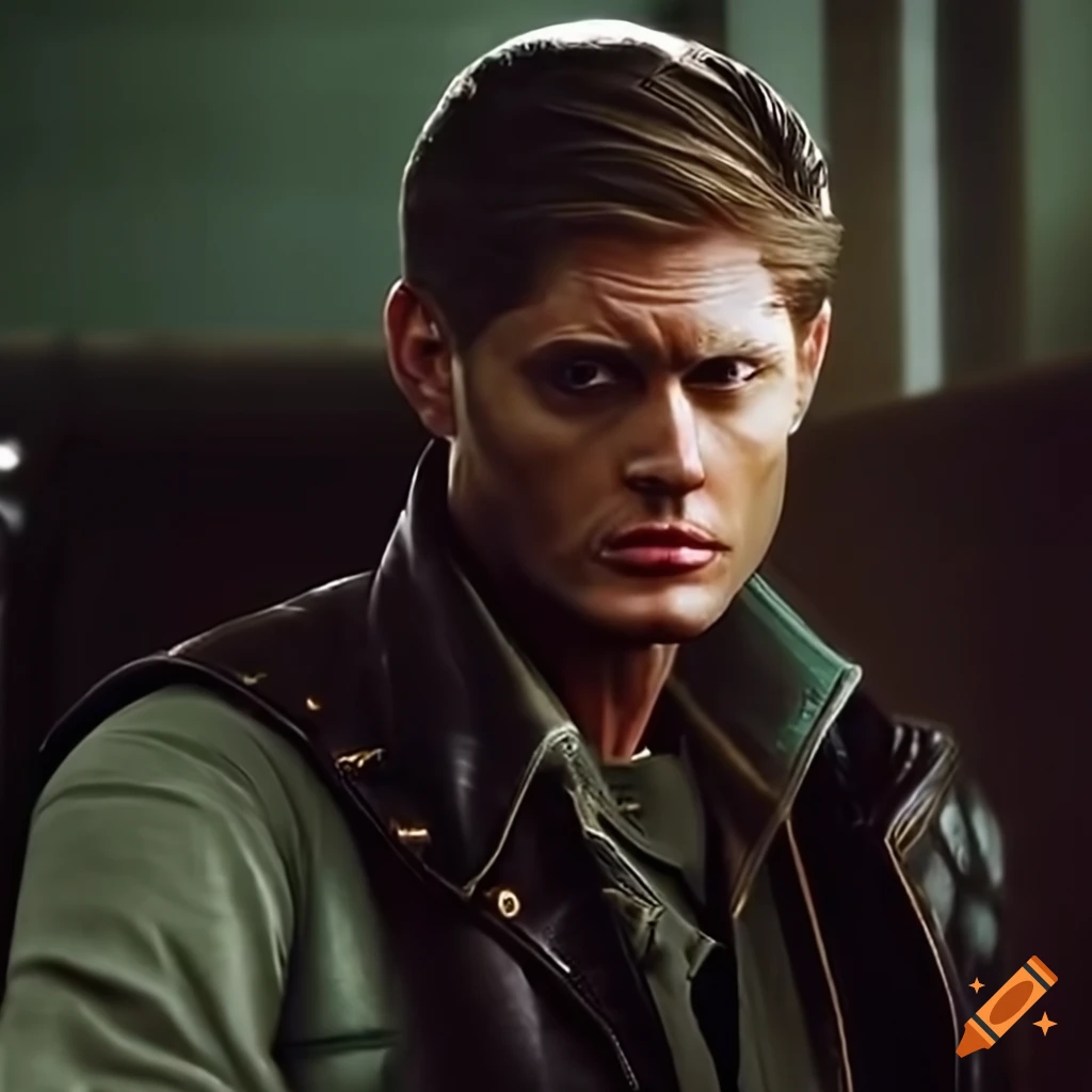 Realistic drawing of Dean Winchester in a black leather jacket driving ...