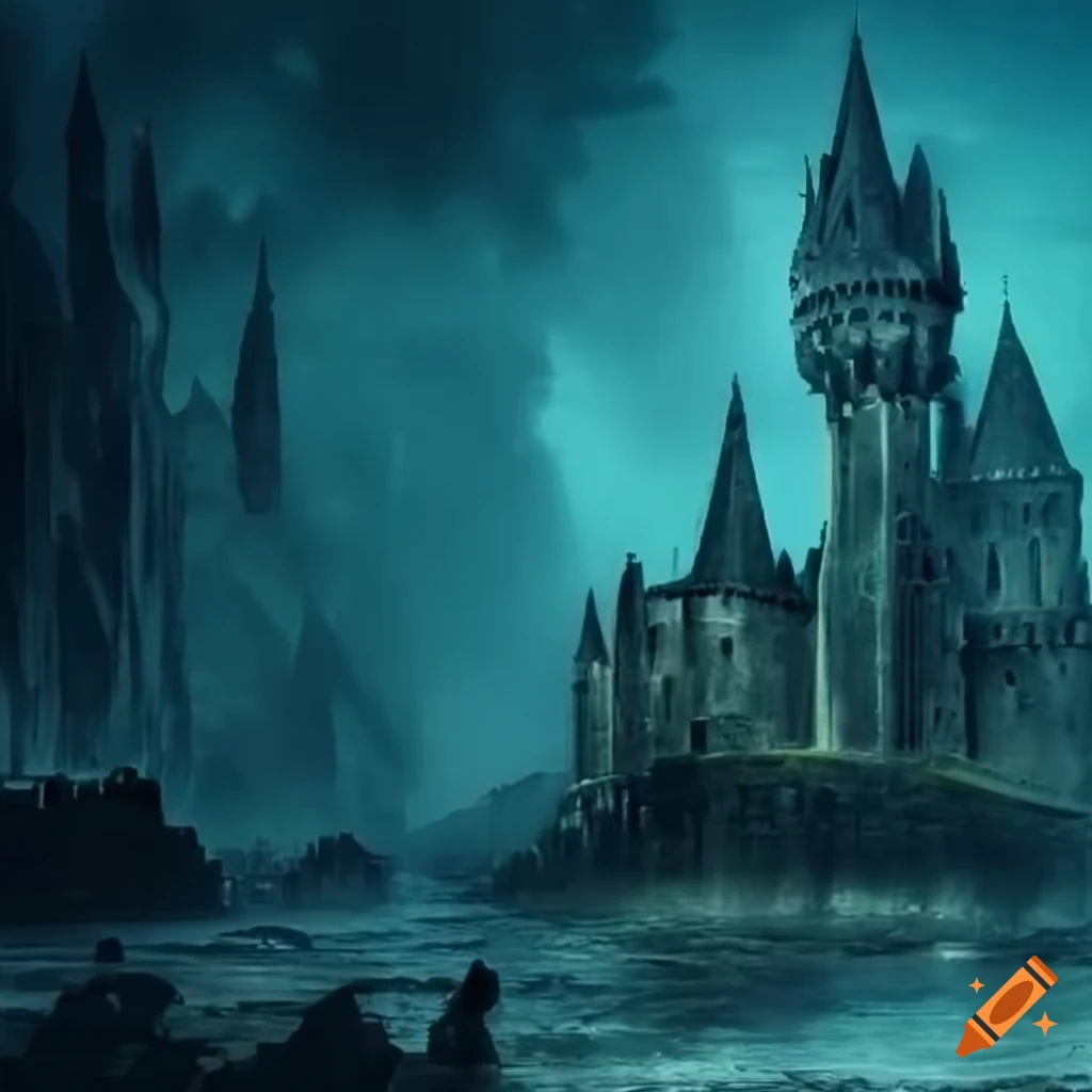 Undersea gothic castle on Craiyon