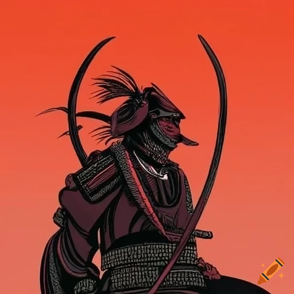 Samurai surfing on Craiyon