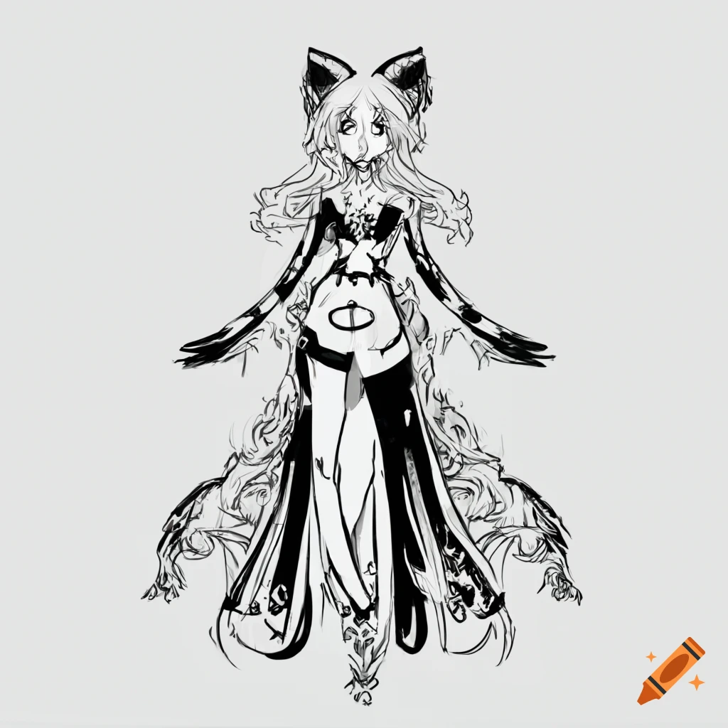 Cryo vision genshin impact character with arctic fox motif in flowing ...