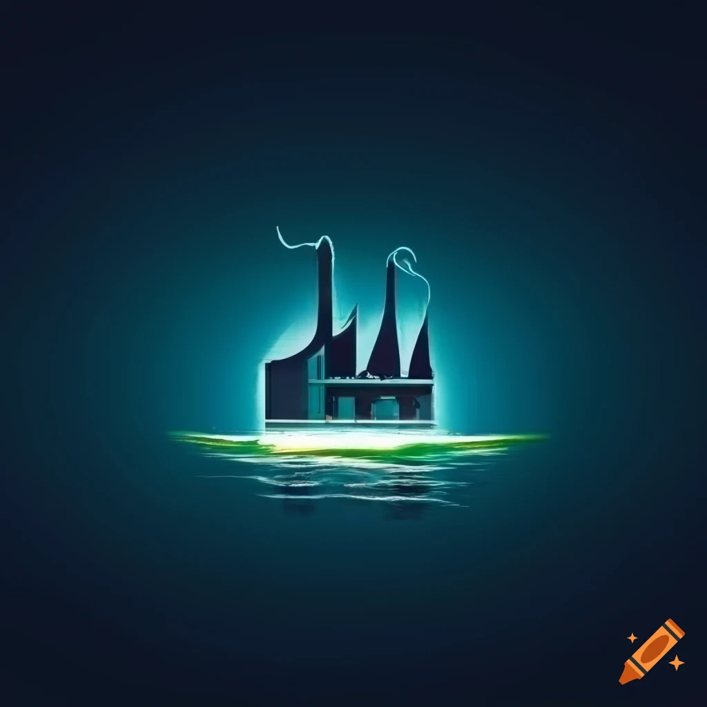 Factory on a river logo on Craiyon