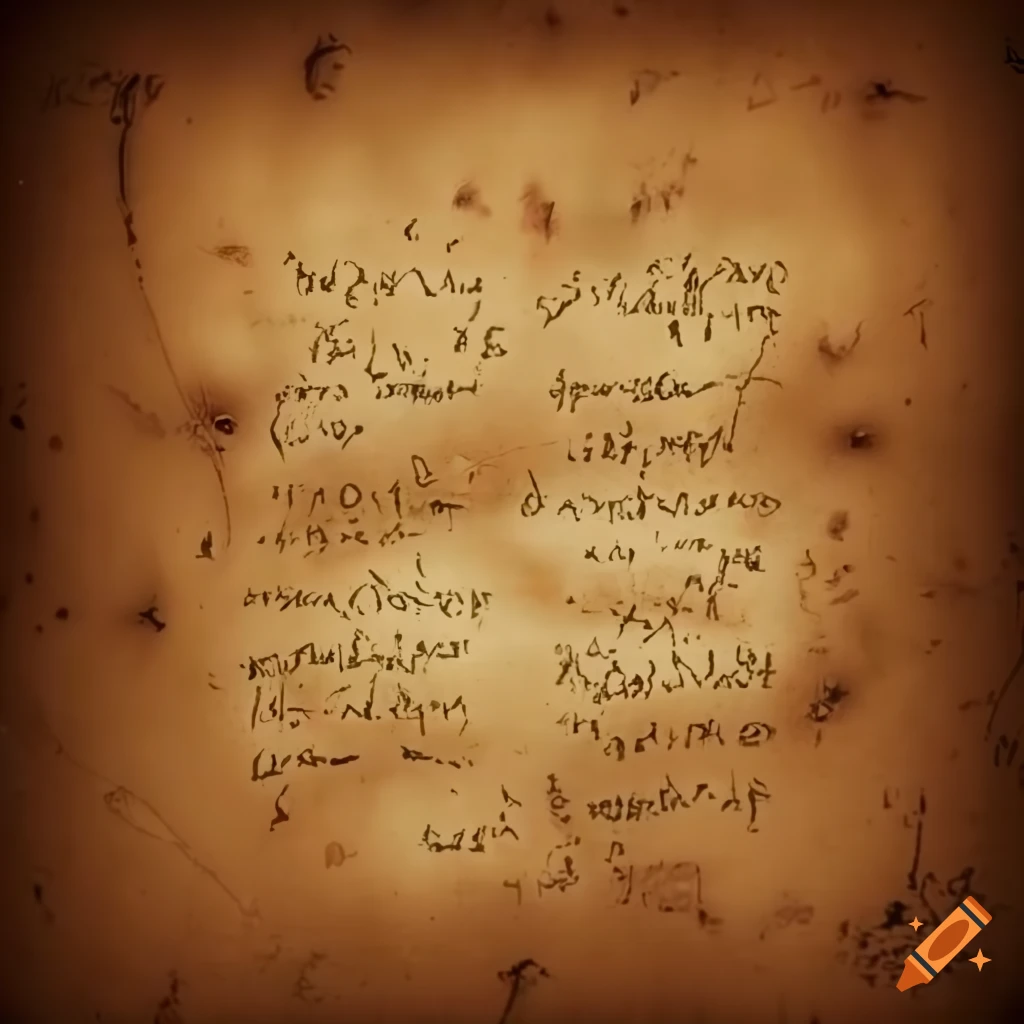 Long text on an old parchment on Craiyon