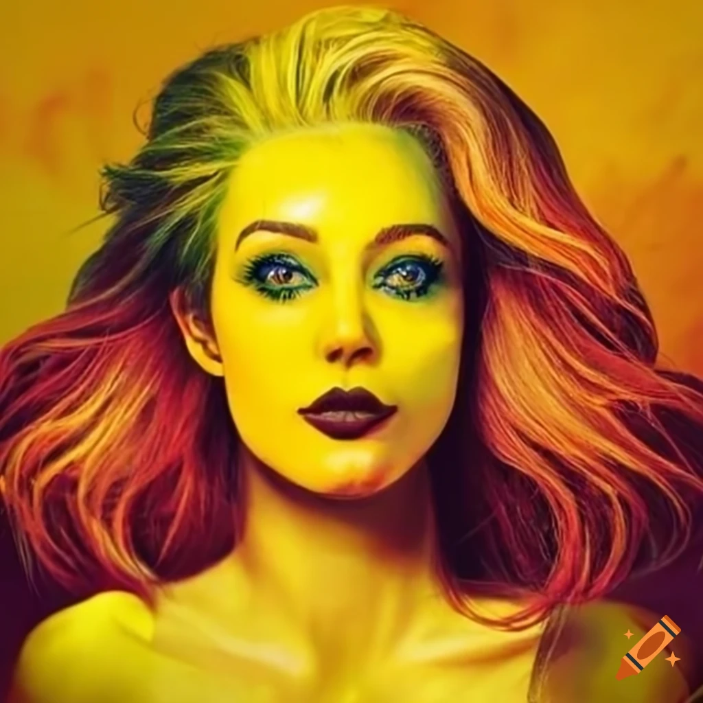 Yellow woman with a book on Craiyon