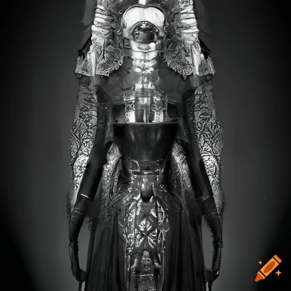 Holy-shrouded insect astronaut-nun in futuristic victorian-era black ...