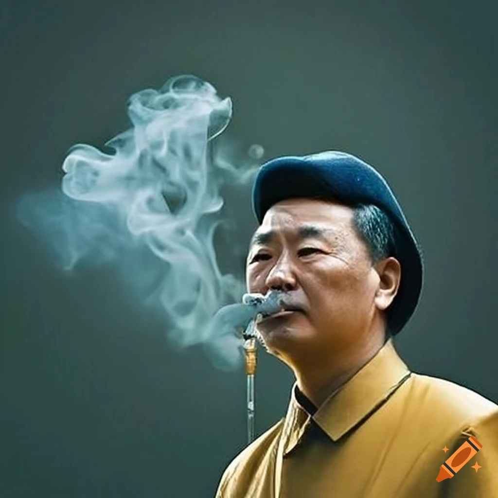 Chinese politician with a smoking marijuana joint on Craiyon
