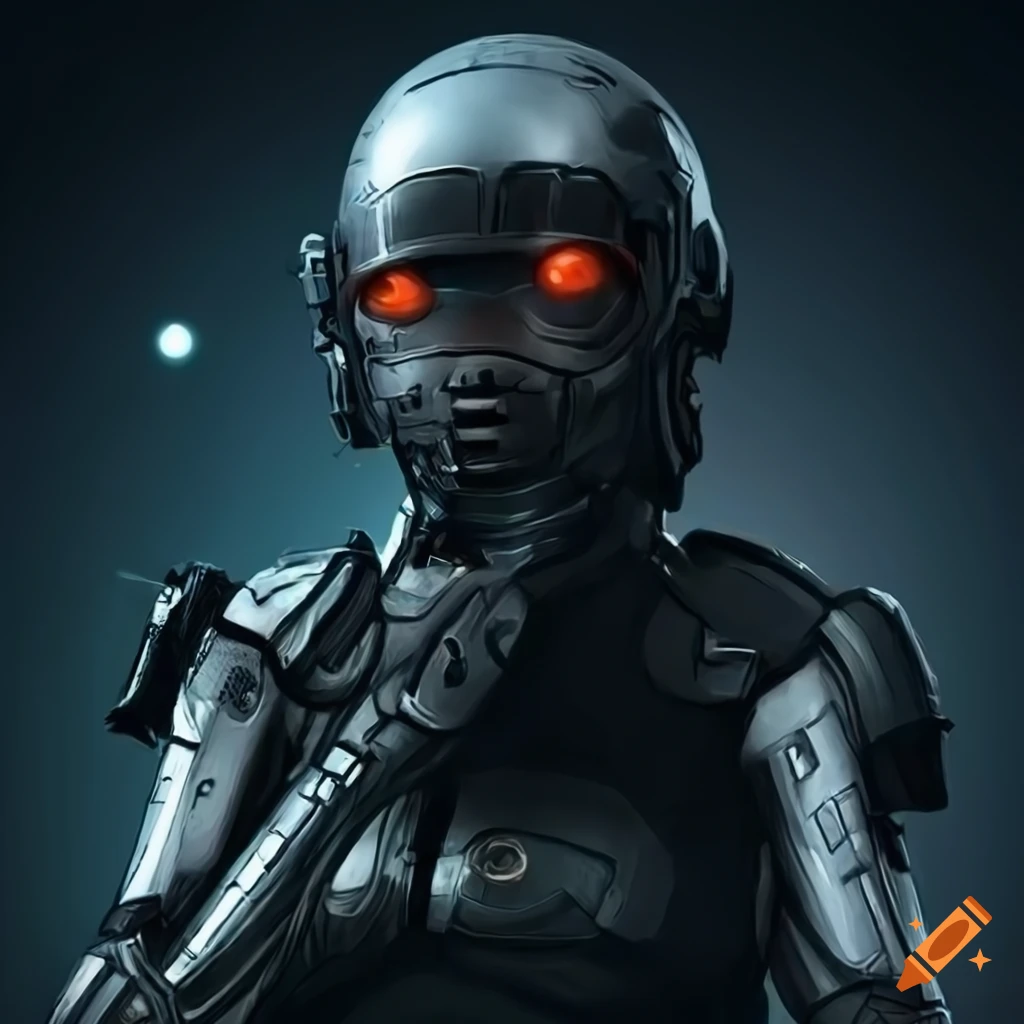 Beautiful woman in futuristic military black armor walking on the moon ...