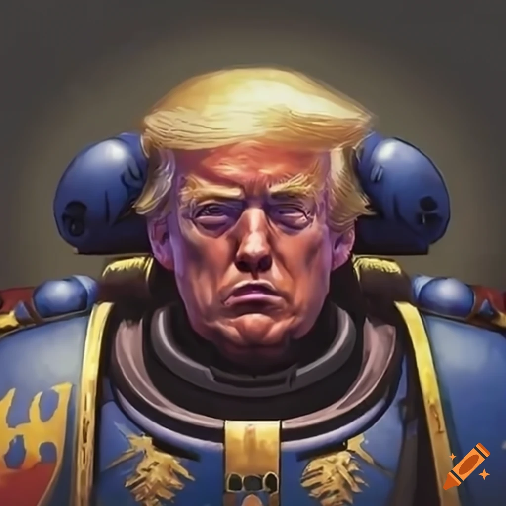 Donald Trump as a Space Marine in Warhammer 40k on Craiyon