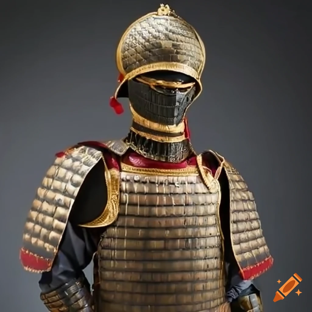 Skilled chinese martial artist in decorative armor ready for combat on ...