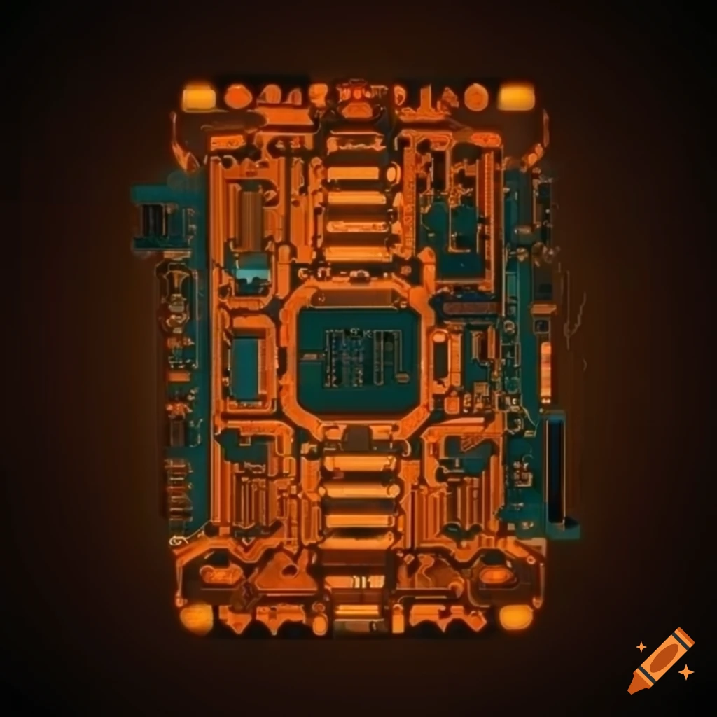 Orange pcb banner in 2048 x 1152 resolution on Craiyon