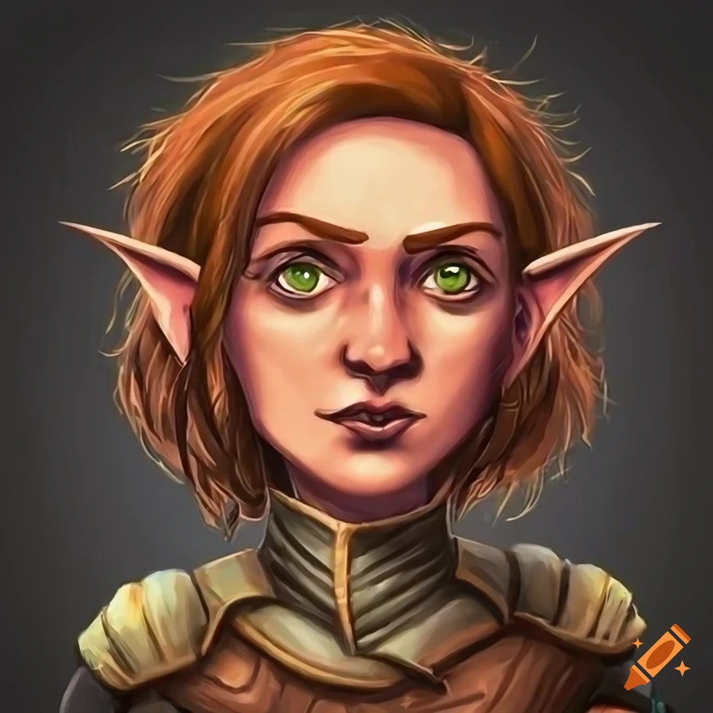 Detailed close up portrait of a female halfling rogue with brown hair ...