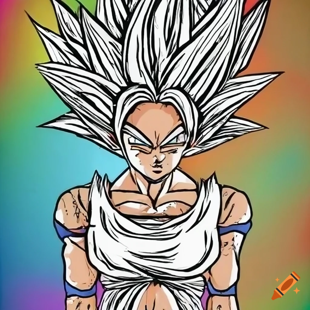 Colorful and detailed drawing of a super saiyan woman on Craiyon