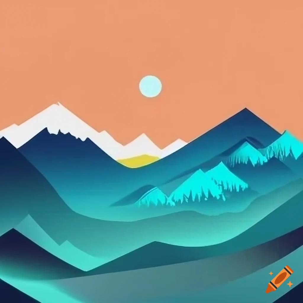 Design featuring mountains on Craiyon