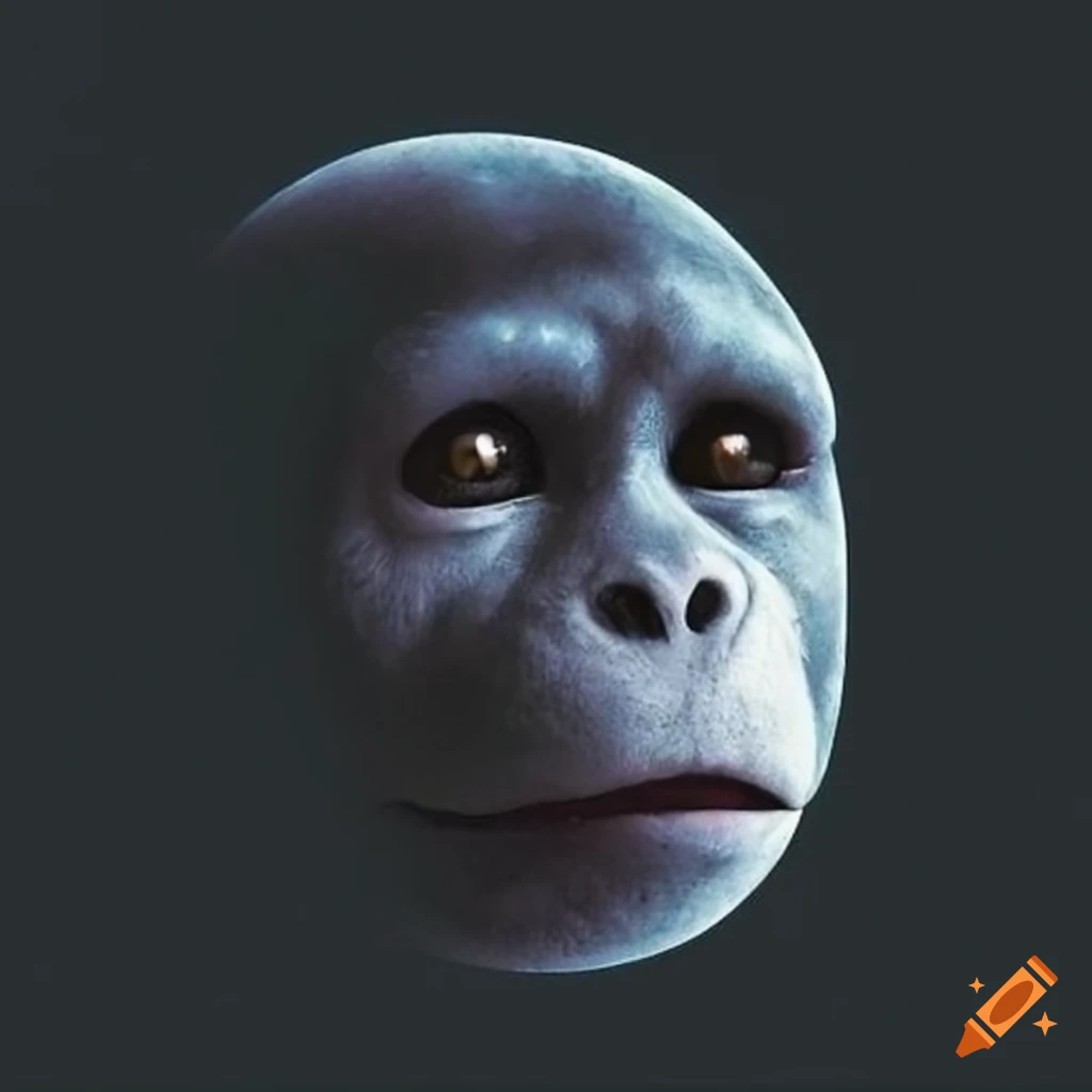 Friendly monkey face in a moon eclipse on Craiyon