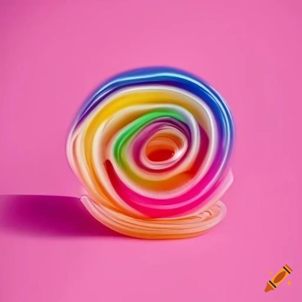 Multicolor Licorice Swirl on plain crystal sugar pink background on Craiyon