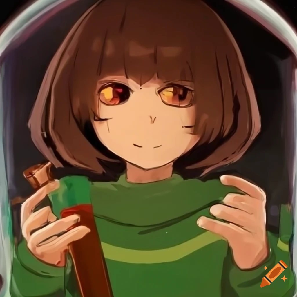 Undertale character inside a glass tube in a lab setting on Craiyon