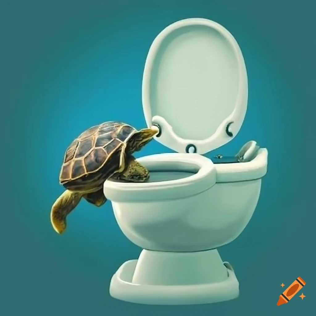Turtle using toilet on Craiyon