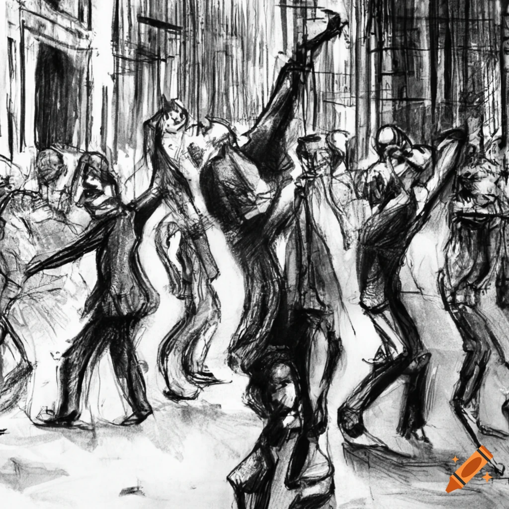 Street dancer surrounded by a judging crowd on Craiyon