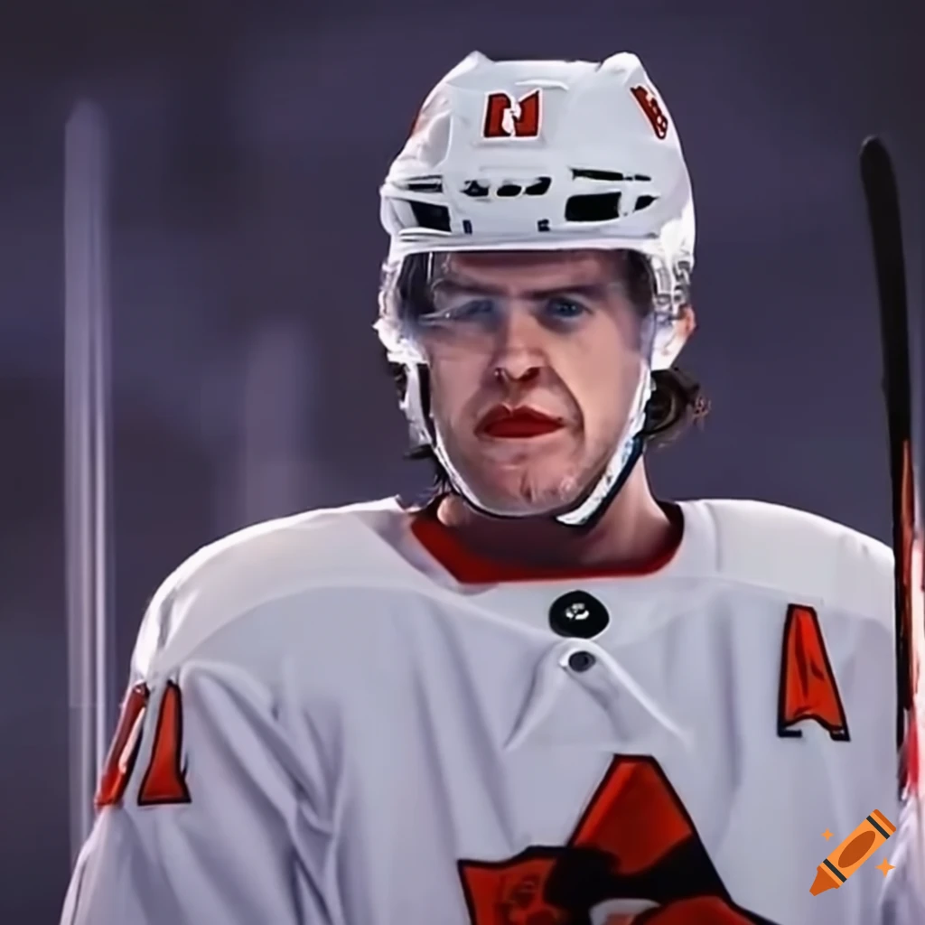 Adam oates showing emotion during a hockey game on Craiyon