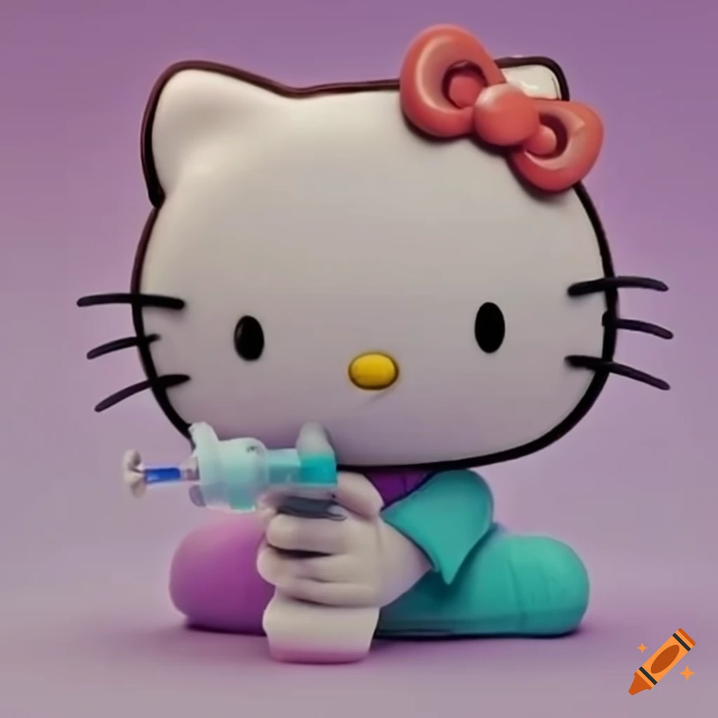 Hello kitty with a syringe on Craiyon