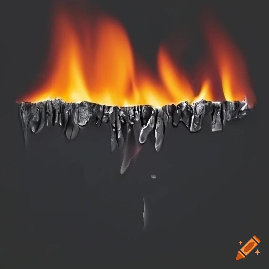 Burning photo card with charred edges on Craiyon