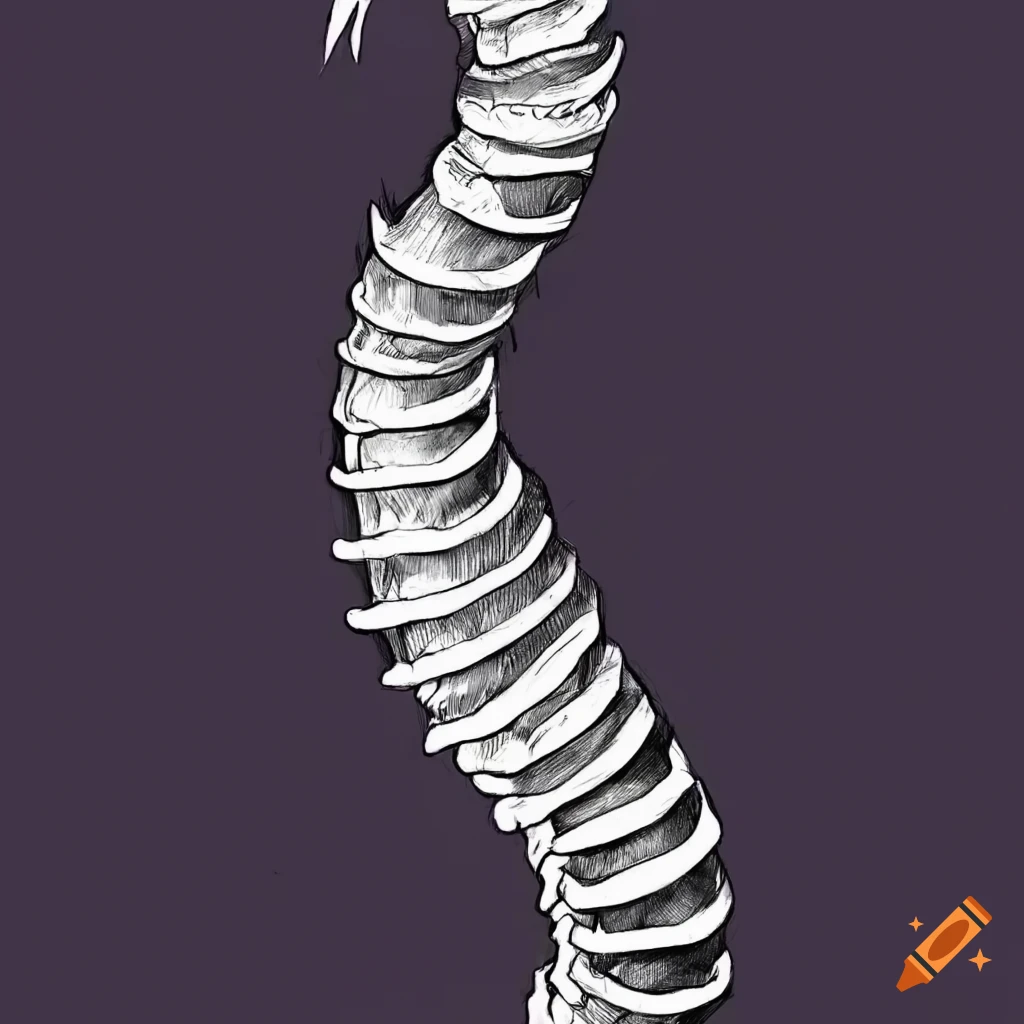 Spine sketch with a curve on Craiyon