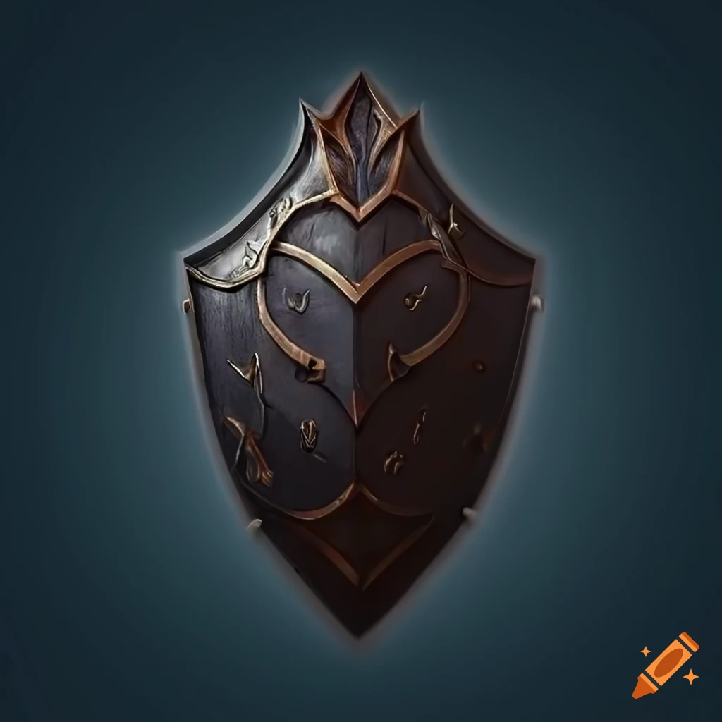 Mythic fantasy shadow shield on Craiyon