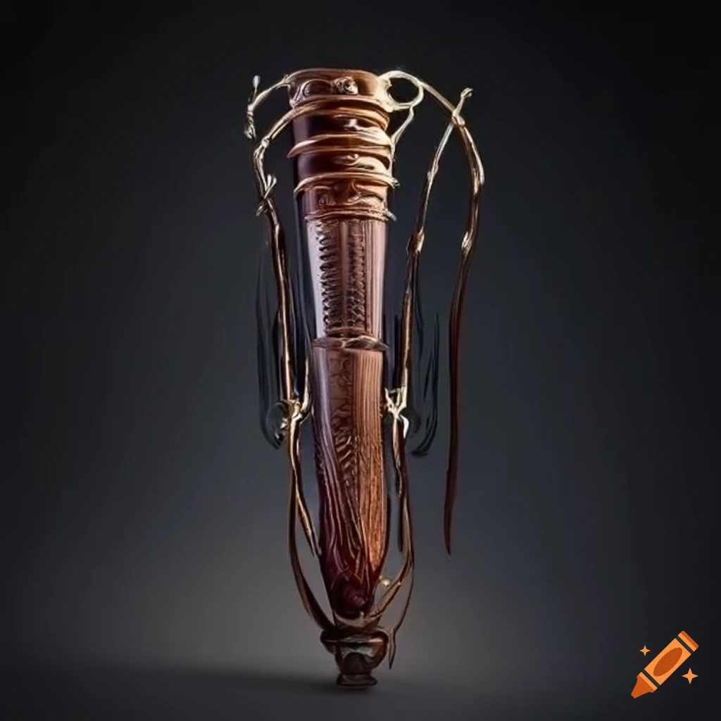 Fantastical quiver with intricate metal and glass design on Craiyon
