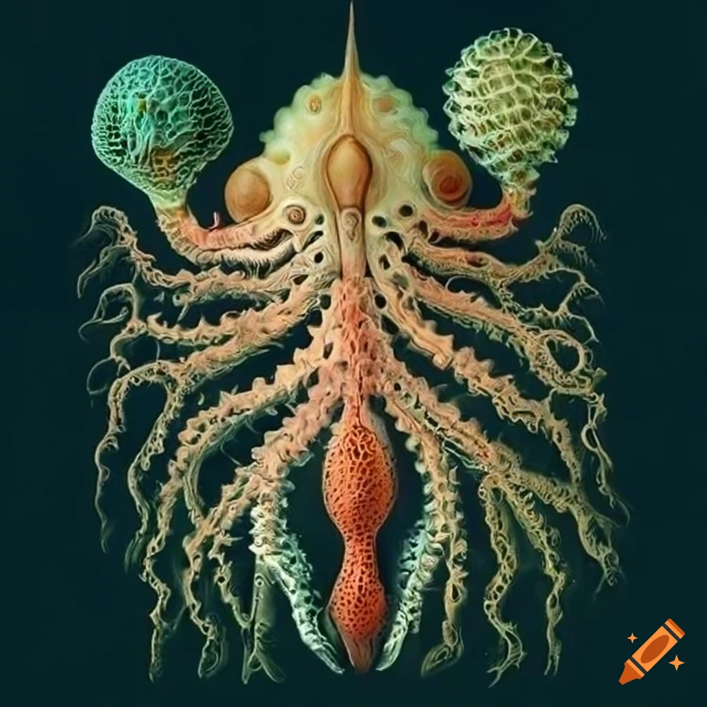 Alien entity inspired by ernst haeckel's art on Craiyon