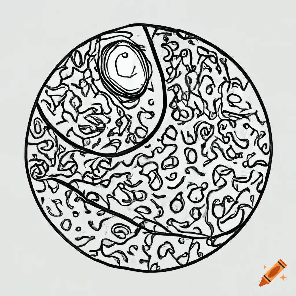 Microscopic histology sample in clean line art style on Craiyon