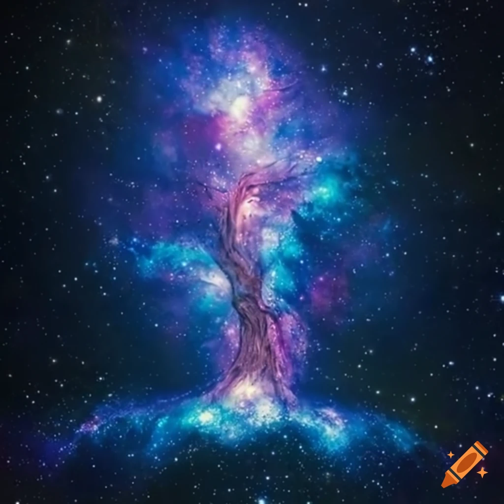 Cosmic tree composed of the milky way galaxy on Craiyon