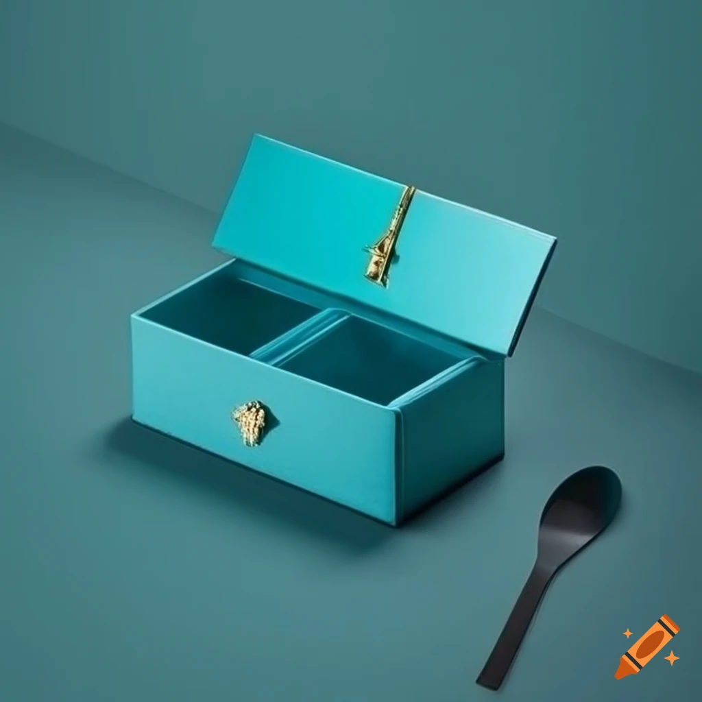 Dark teal ultra-luxury fashion box on Craiyon