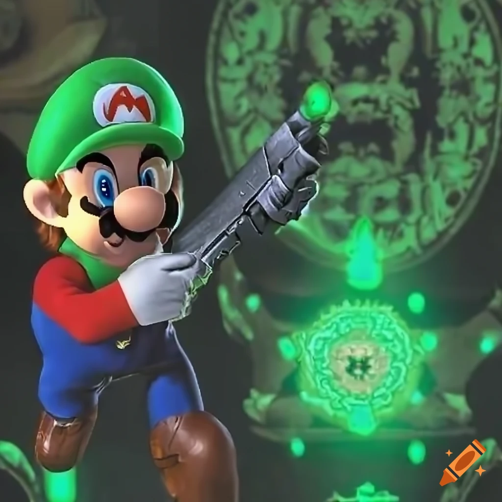 Mario and luigi with paired revolvers from darksiders glowing with ...
