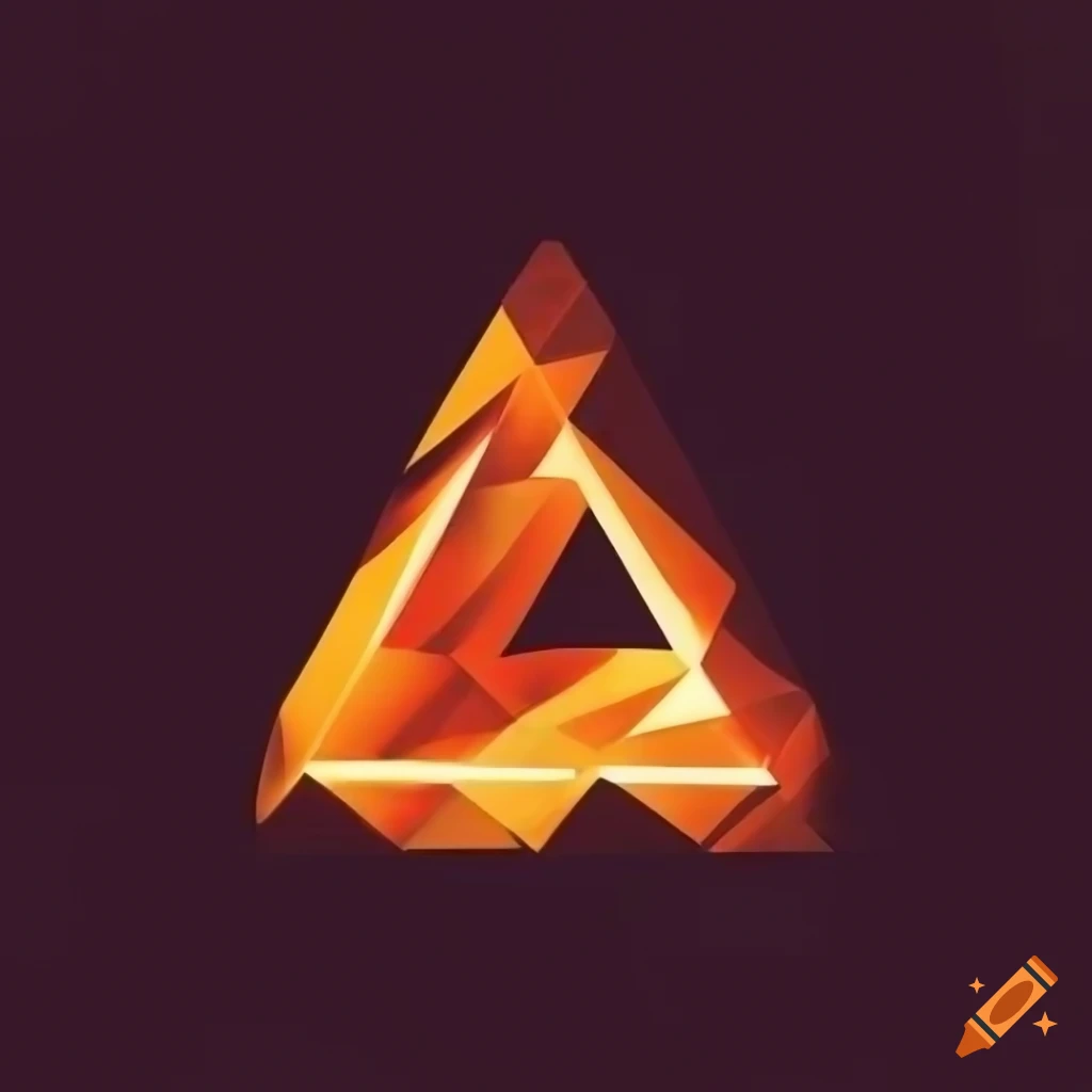 Fiery triangular logo on Craiyon